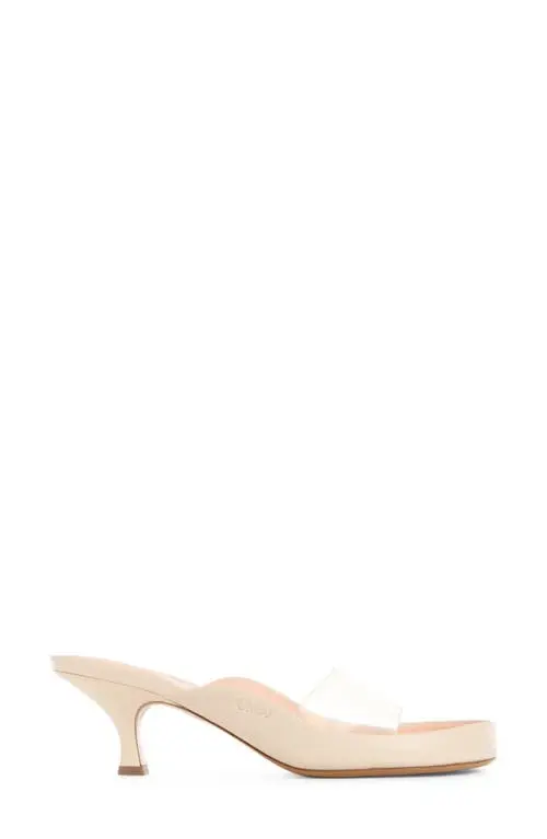 Chloé Junie Kitten Heel Mule - Soft Ivory