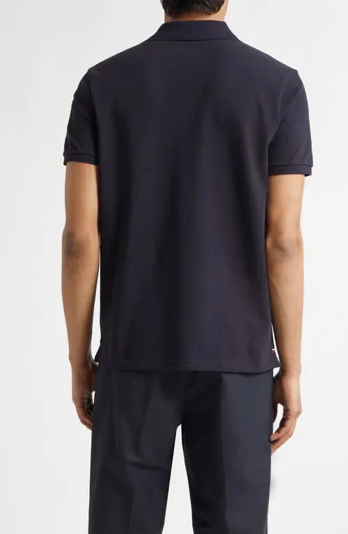 Moncler Logo Patch Cotton Polo - Navy