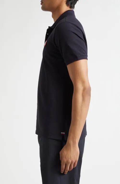 Moncler Logo Patch Cotton Polo - Navy