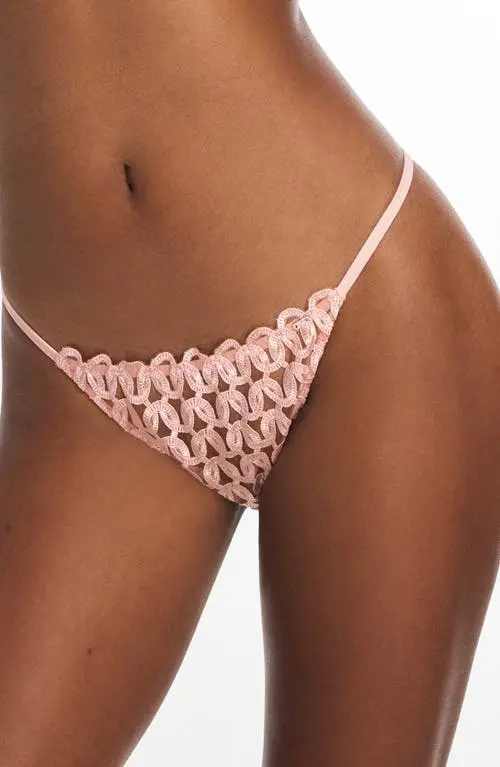SAVAGE X FENTY Moonkissed Embroidery Thong - Blush Rush Iridescent