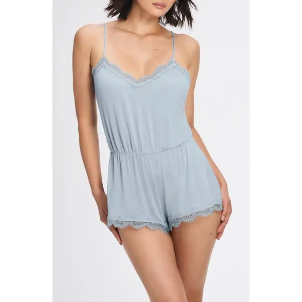 SAVAGE X FENTY Gossamer Dreams Sleep Romper - Bluebird