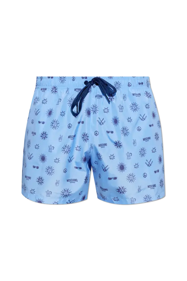 Moschino Printed Board/boxer Swim Shorts - Blue