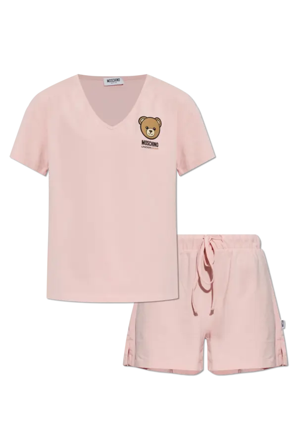 Moschino Two-piece Pajamas With Logo - Pink