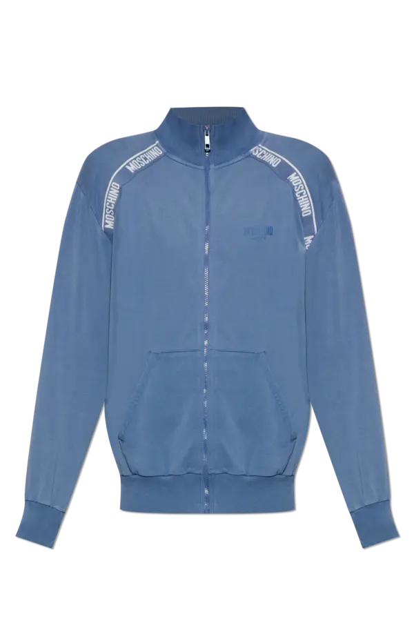 Moschino Logo Zip-up Sweatshirt - Blue