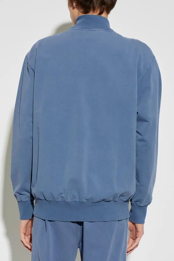 Moschino Logo Zip-up Sweatshirt - Blue