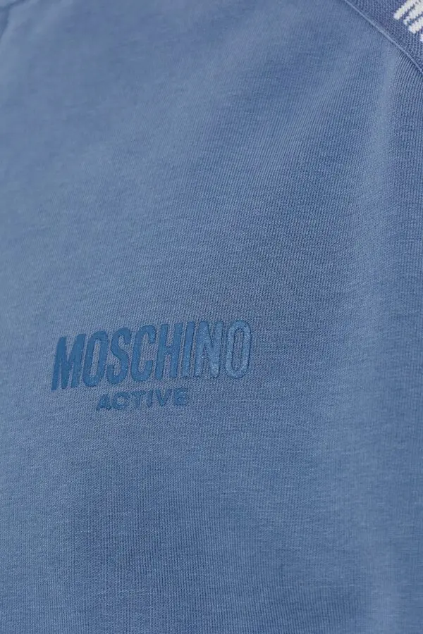 Moschino Logo Zip-up Sweatshirt - Blue