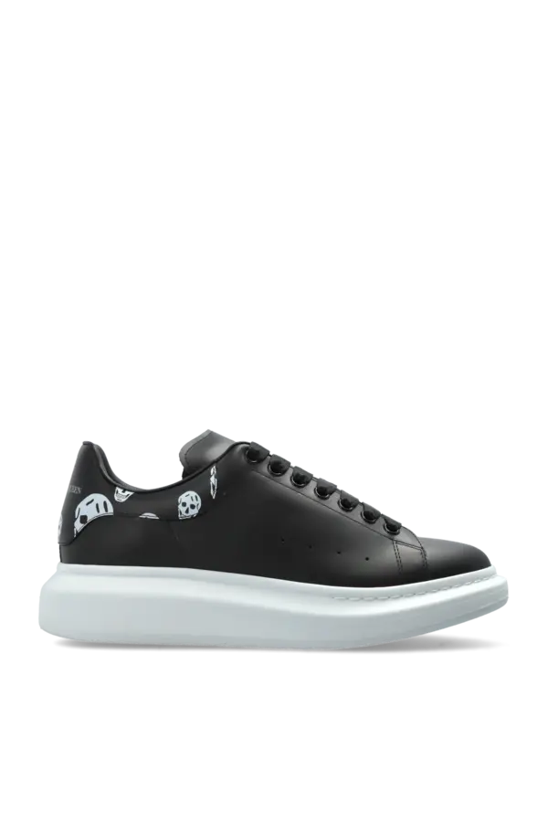 Alexander McQueen Leather Sneakers With Logo - Black