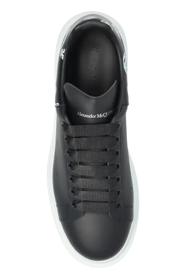 Alexander McQueen Leather Sneakers With Logo - Black