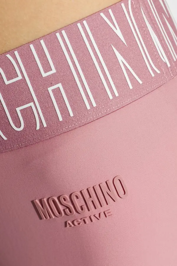 Moschino Leggings With Logo - Pink