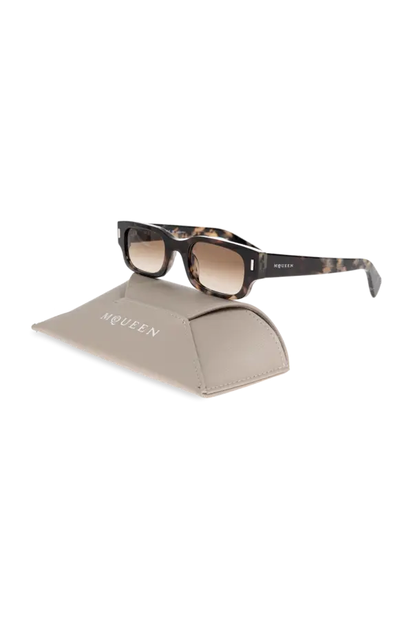 Alexander McQueen Rectangle Sunglasses - Brown