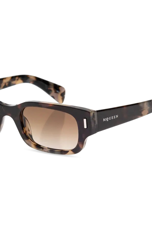 Alexander McQueen Rectangle Sunglasses - Brown