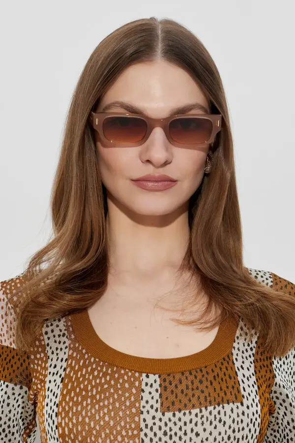 Alexander McQueen Rectangle Acetate Sunglasses - Orange