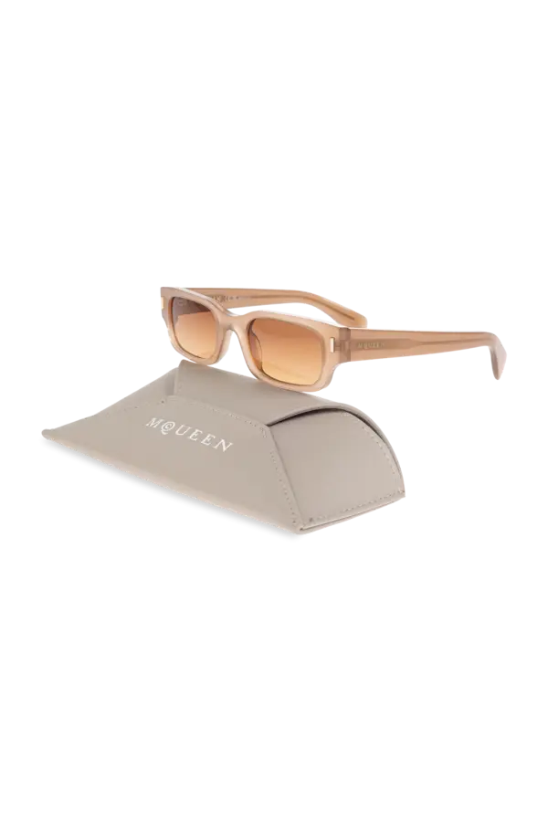 Alexander McQueen Rectangle Acetate Sunglasses - Orange