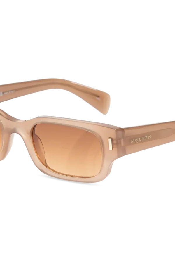 Alexander McQueen Rectangle Acetate Sunglasses - Orange