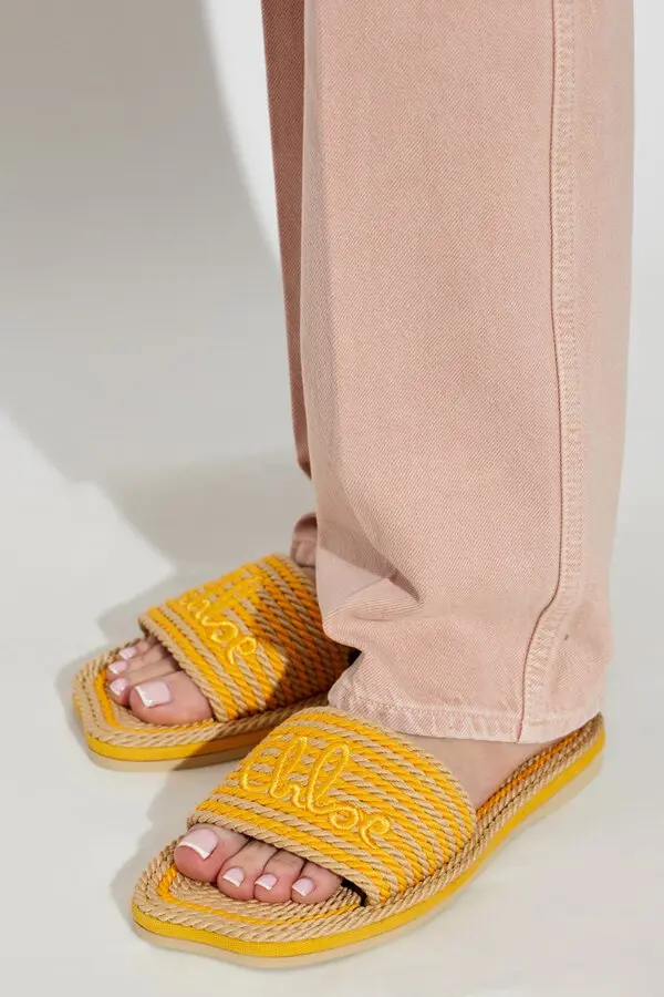 Chloé Braided Cord Slides - Beige