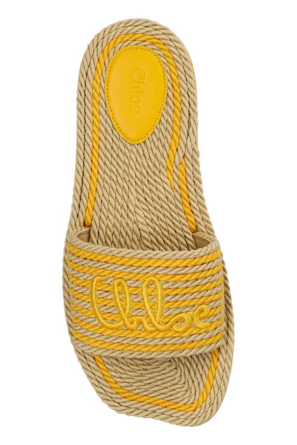 Chloé Braided Cord Slides - Beige