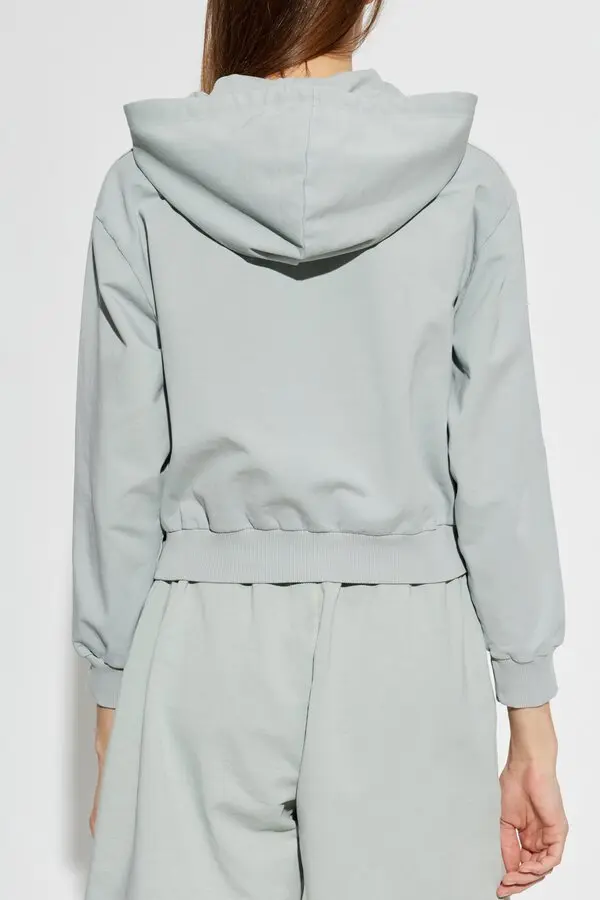 Moschino Logo Zip-up Sweatshirt - Light Blue