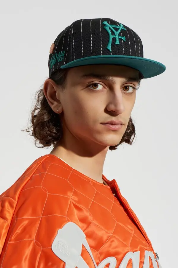 PDF Pinstripe Baseball Cap - Black
