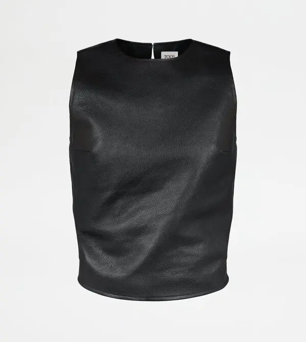 TOD'S Leather Top - Black
