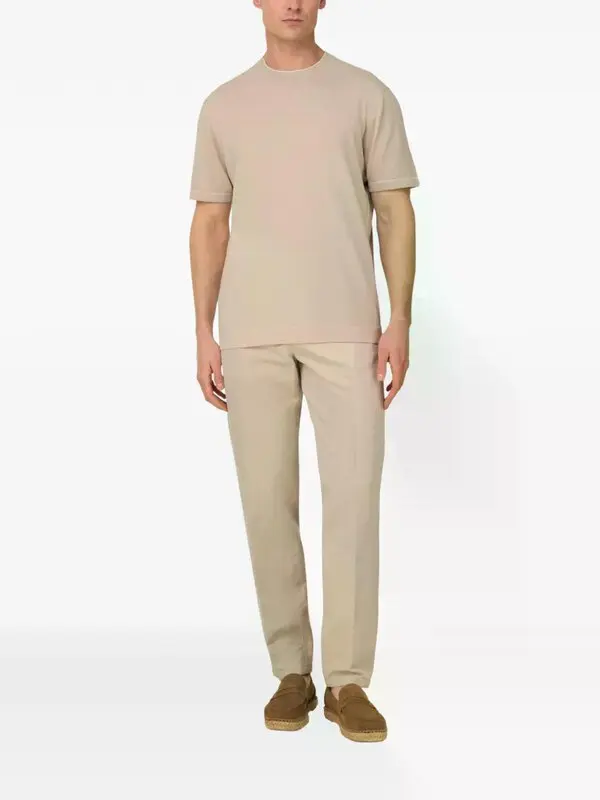 Boggi Milano Buttoned Straight-leg Trousers - Neutrals