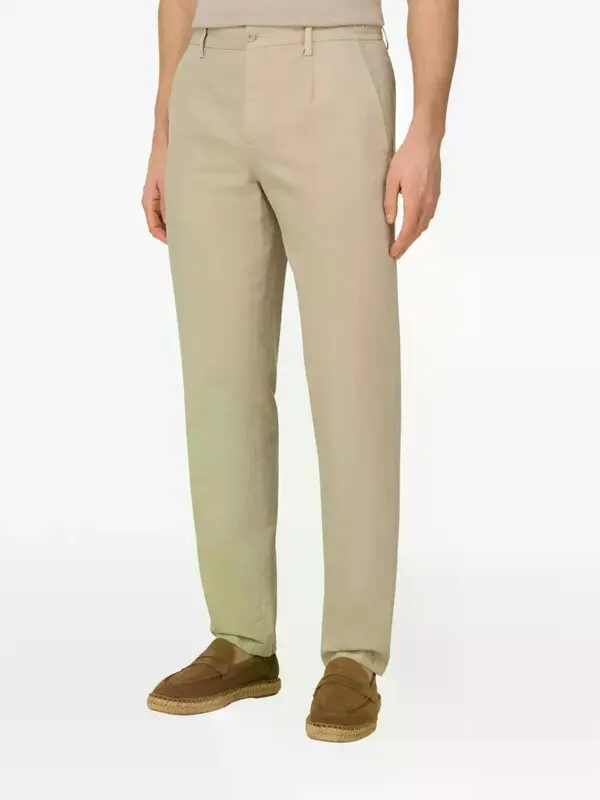 Boggi Milano Buttoned Straight-leg Trousers - Neutrals