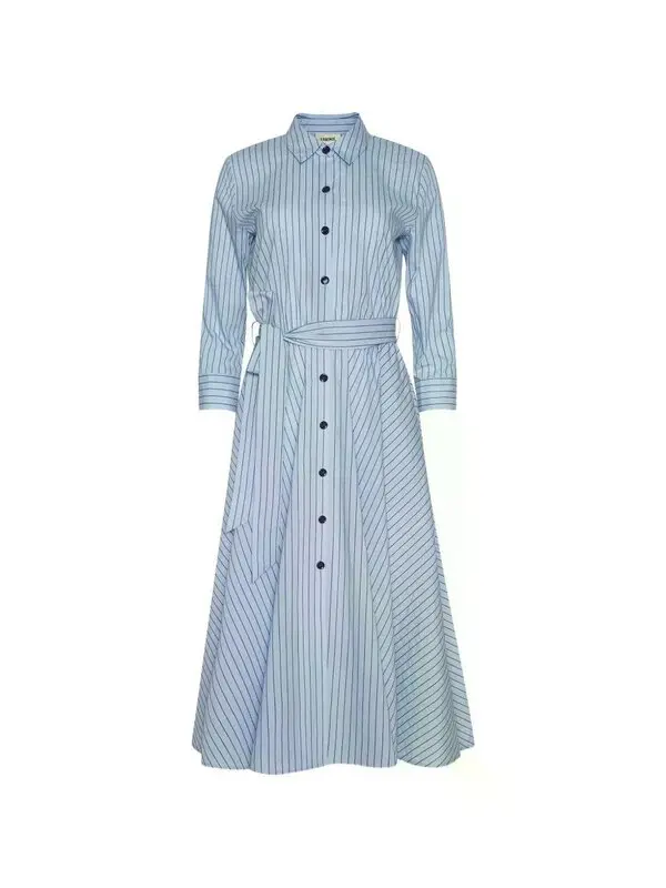L'Agence Ralphie Striped Midi Shirt Dress