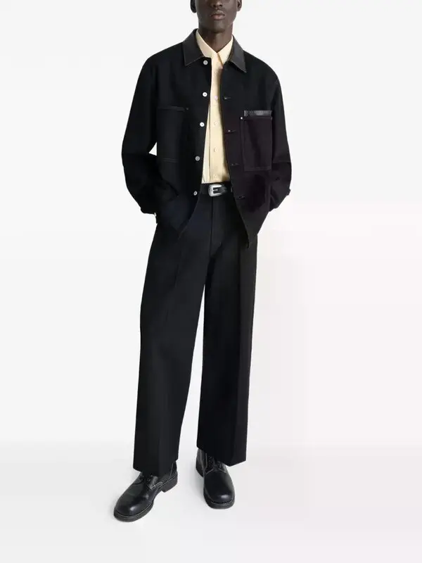 LEMAIRE Leather-collar Shirt Jacket