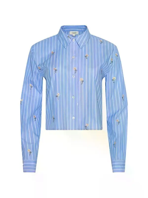 L'Agence Floral Striped Shirt