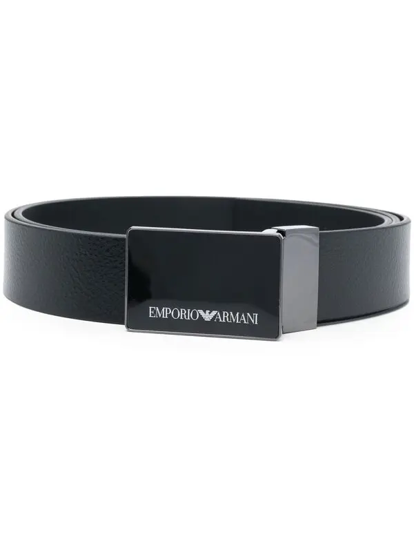 Emporio Armani Leather Belt - Black