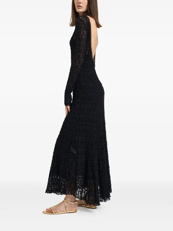 FORTE_FORTE Lace Long Dress - Black