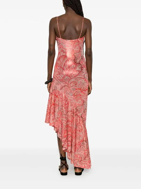 Etro Printed Asymmetric Dress - Orange