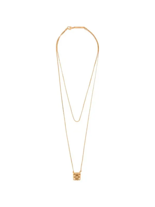 Loewe Anagram Pendant Necklace - Gold