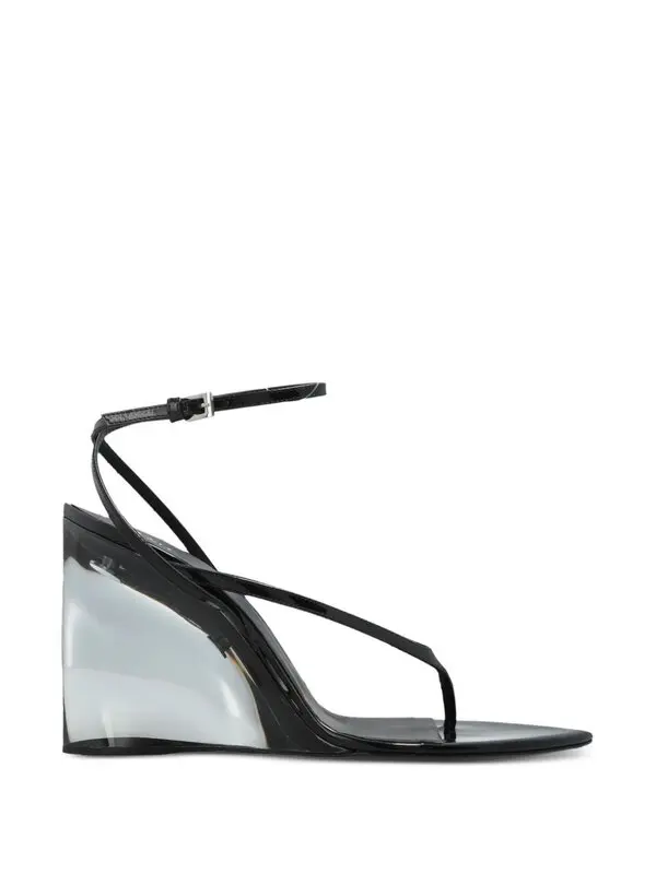 Alaïa Leather Thong Sandals - Black