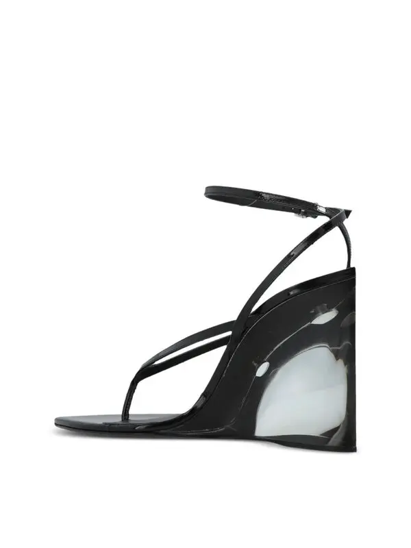 Alaïa Leather Thong Sandals - Black
