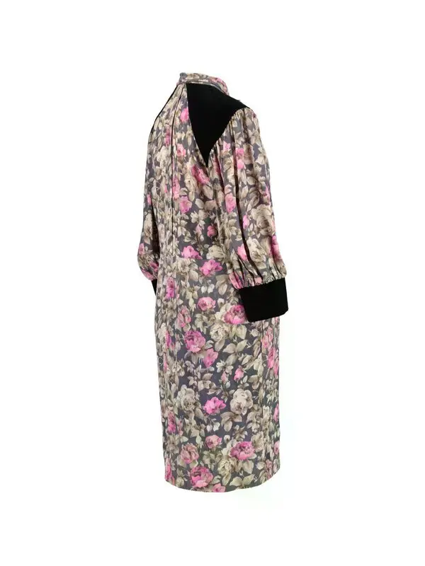 Saint Laurent Floral Velvet Panel Dress
