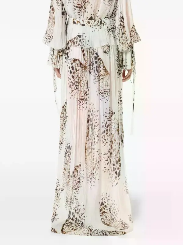 Blumarine Georgette Butterfly-print Skirt - White