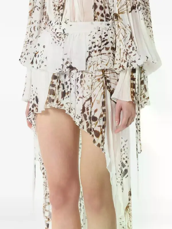 Blumarine Georgette Butterfly-print Skirt - White