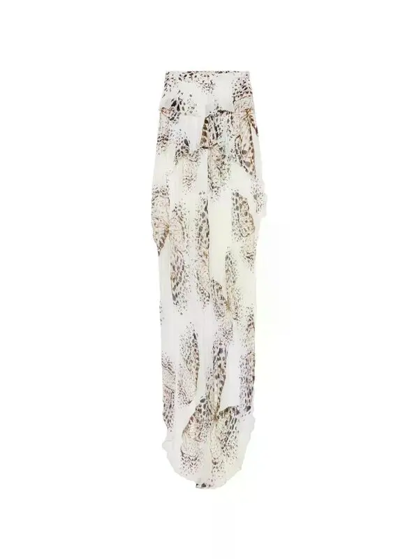 Blumarine Georgette Butterfly-print Skirt - White