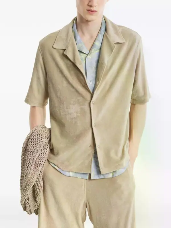 Maison Kitsuné Buttoned Towelling Shirt - Neutrals