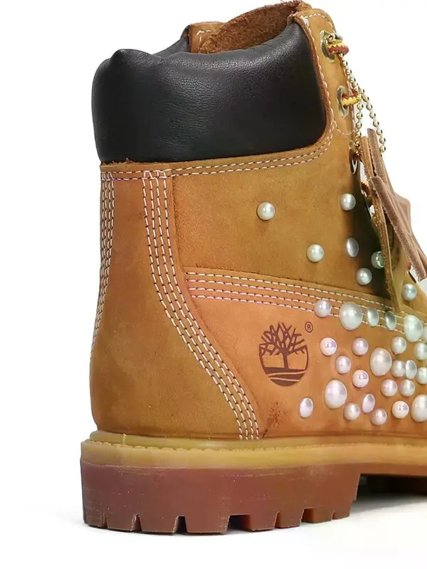 Timberland X Seddys Studios Pearl-embellished Boots - Neutrals