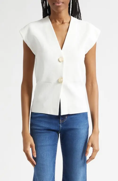 Veronica Beard Isador Sweater Vest - Off White