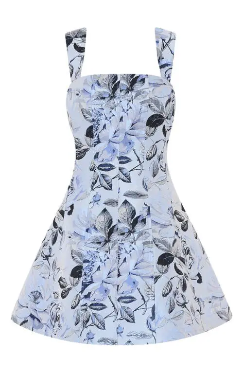 MILLY Elodie Metallic Jacquard Minidress - Blue/navy