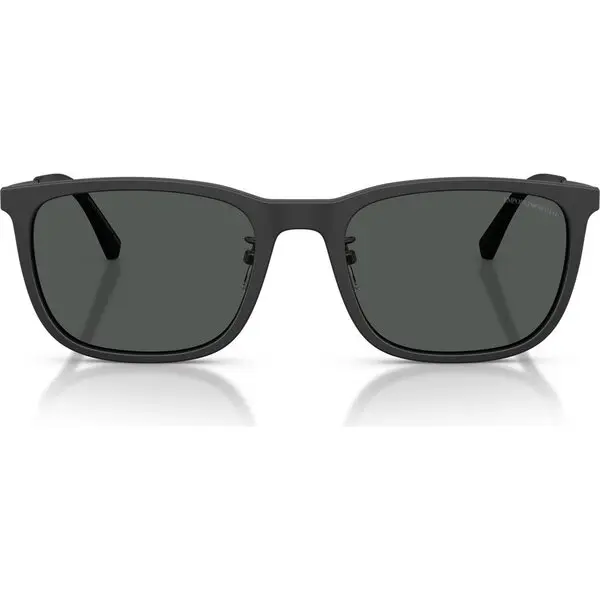 Emporio Armani 56mm Square Sunglasses - Matte Black/dark Grey
