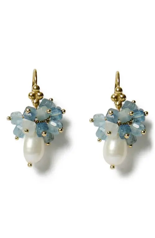 Chan Luu Firework Cluster Drop Earrings - Aquamarine