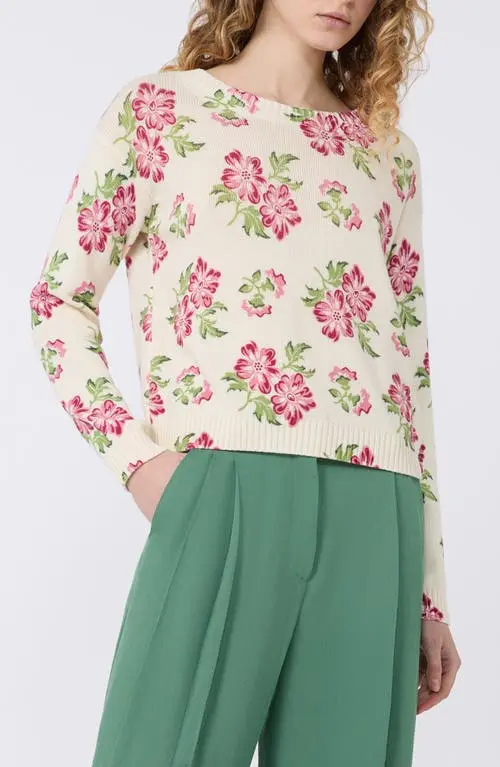 Max Mara Floral Sweater - Ecru