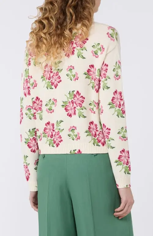 Max Mara Floral Cotton Sweater - Ecru