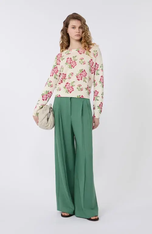Max Mara Floral Cotton Sweater - Ecru