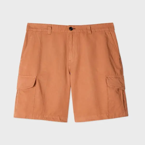 Paul Smith Cotton-linen Cargo Shorts - Red
