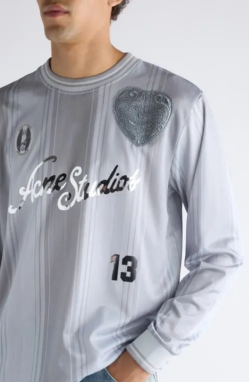 Acne Studios Edwin Sports Long Sleeve Graphic T-shirt - Grey