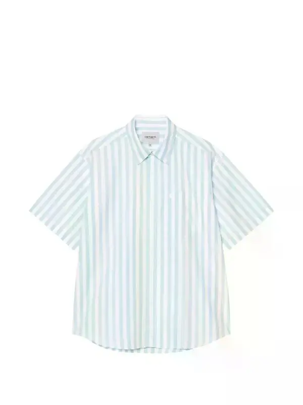 Carhartt Work In Progress S/s Royce Striped Pocket Shirt - Blue